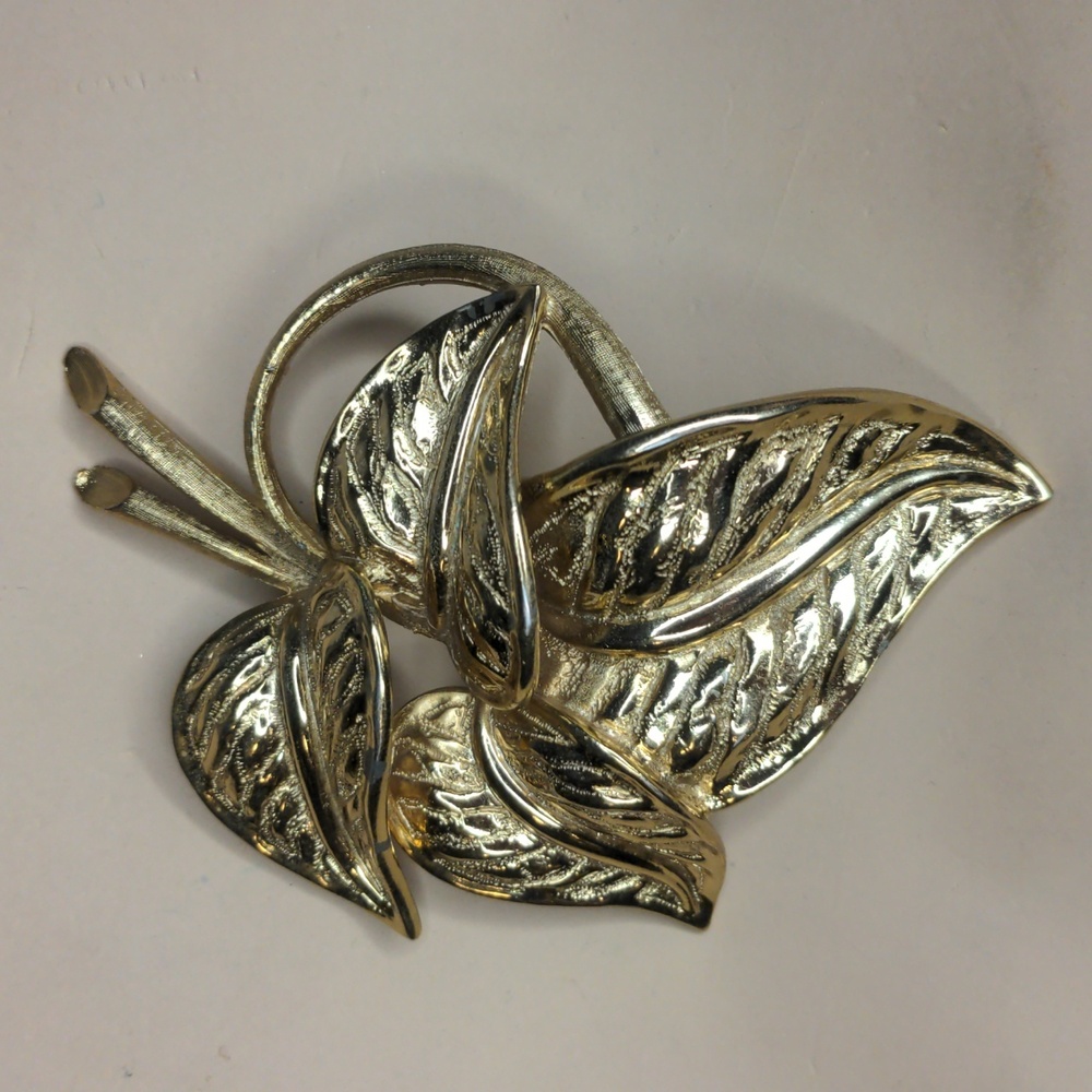 Vintage 70s Tortolani 4 Leaf Cluster Large Gold Penda… - Gem